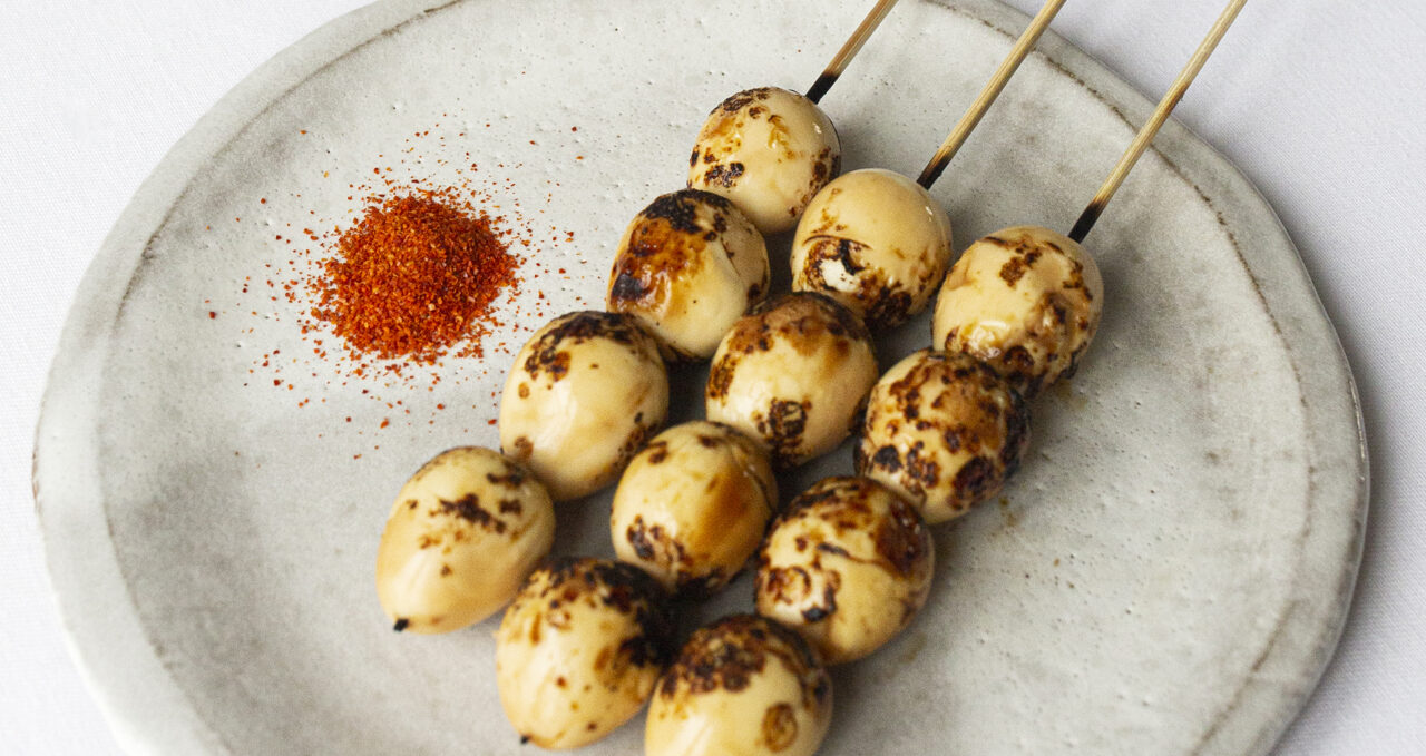 Teriyaki quail egg skewers – G.H.Mumm