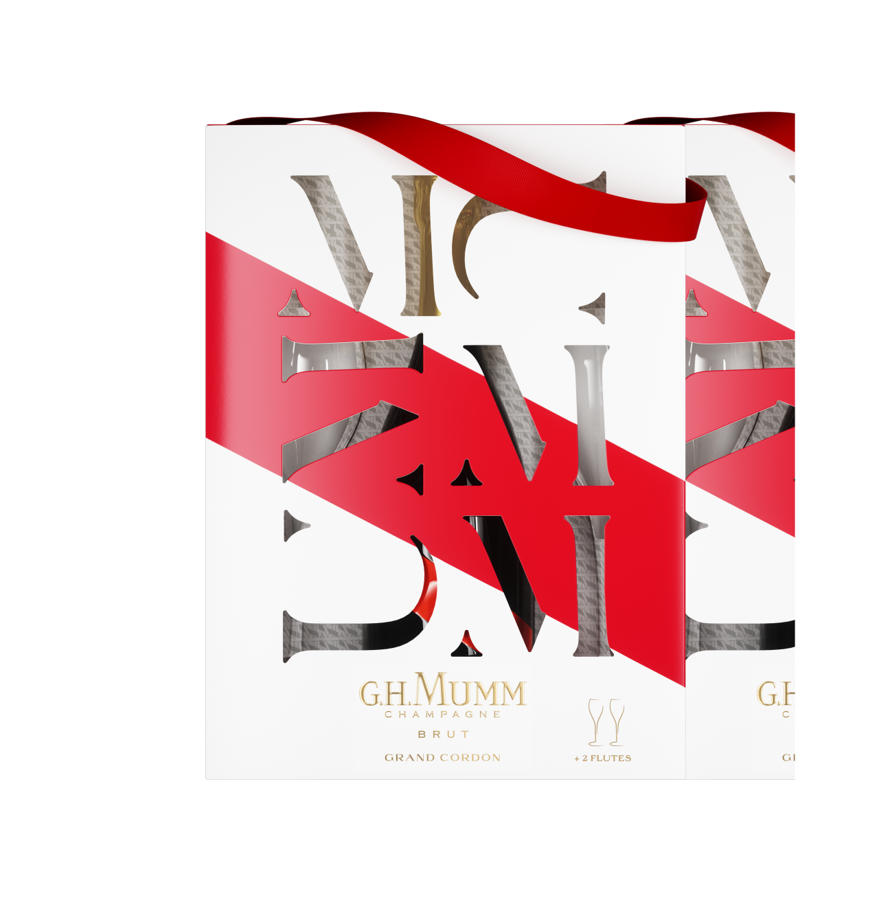 Grand Cordon 2 Flute FESTIVE Giftset – G.H.Mumm